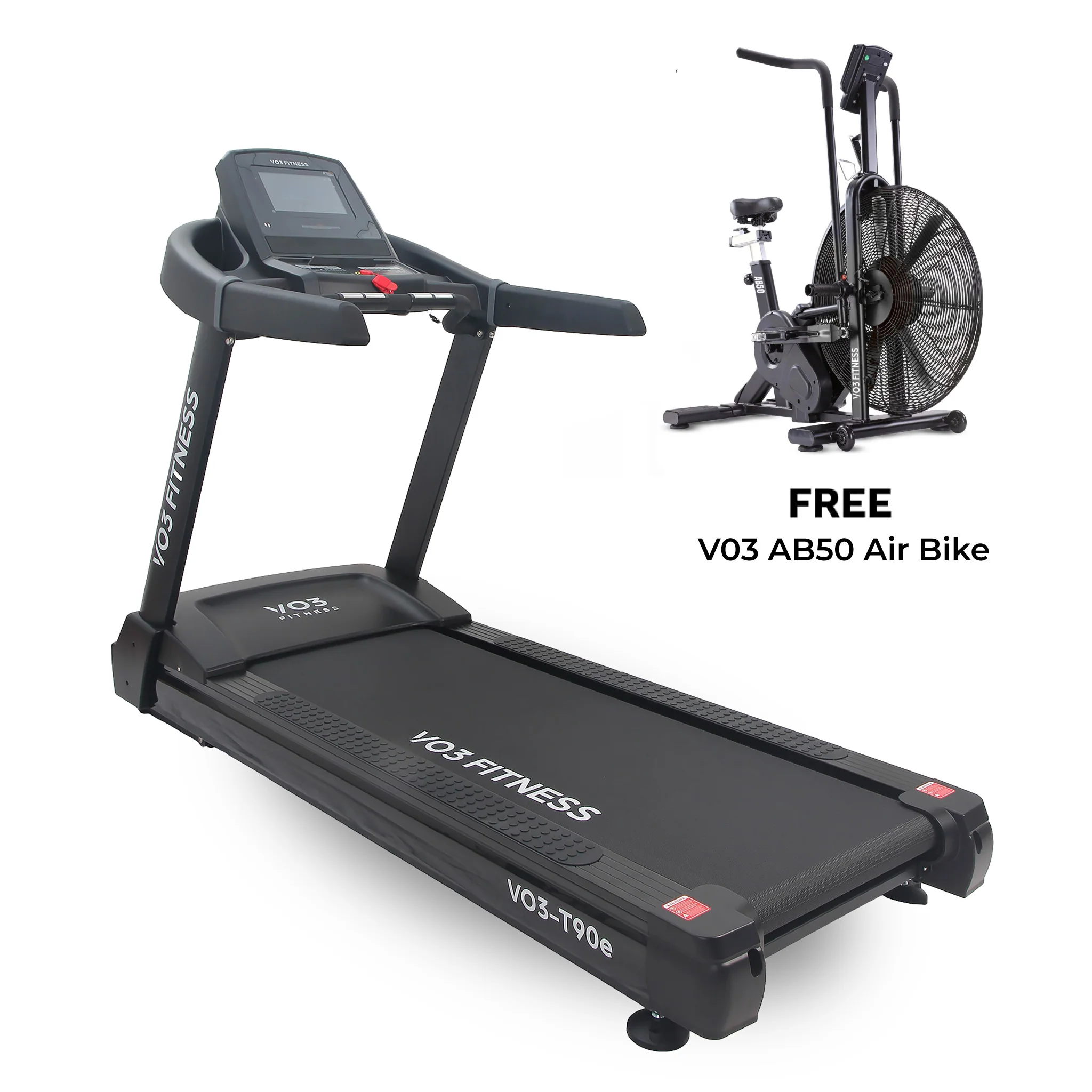 VO3 Fitness T90e Treadmill + Free Air Bike – Forte Fitness Equipment